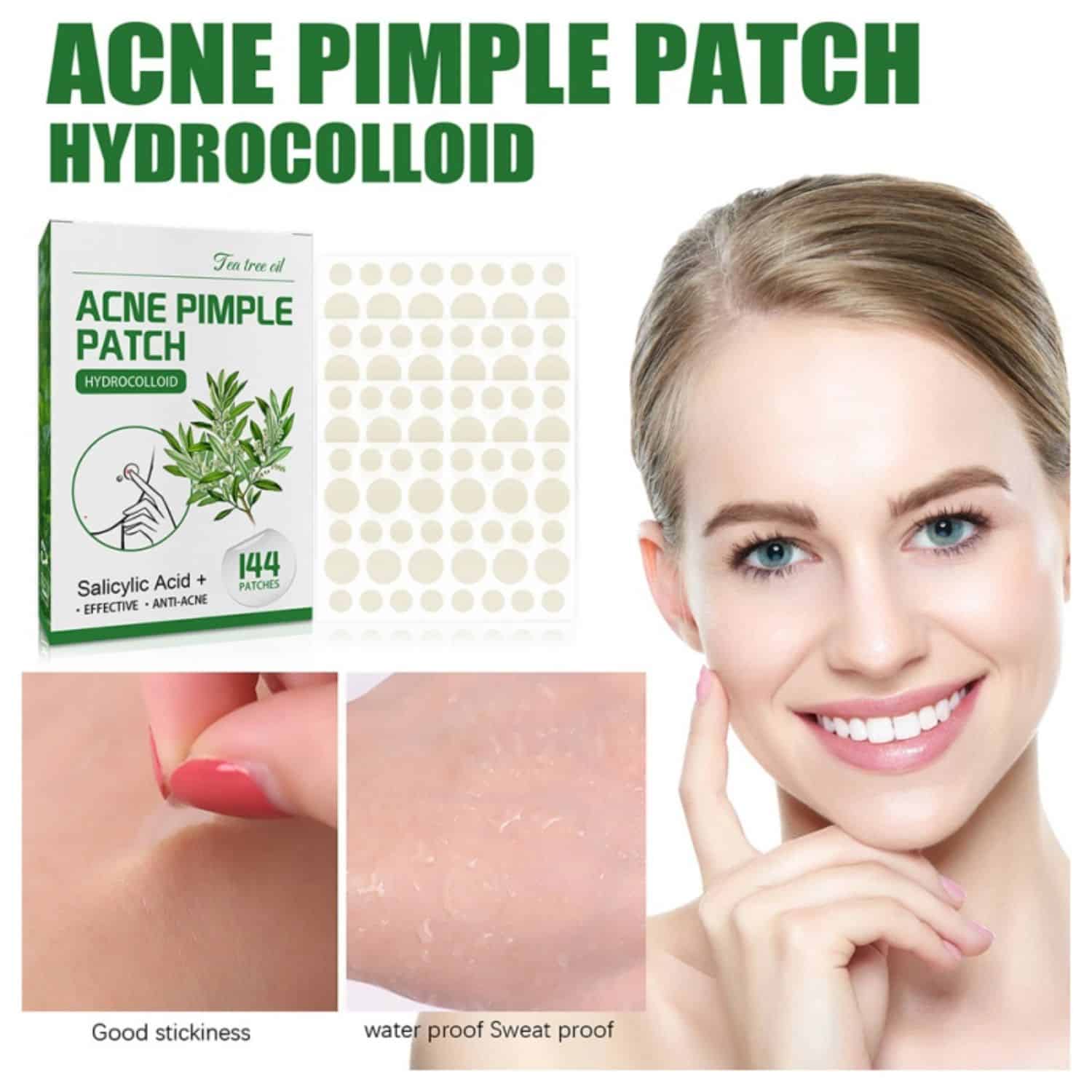 Acne Pimple Patch Hydrocolloid Stickers 144pcs for Overnight Spot ...