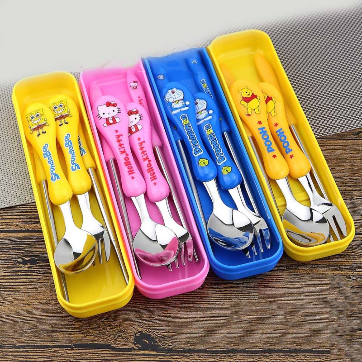 Kids Cutlery Set | Stainless Steel Spoon, Fork, and Chopsticks | SHOPPE.LK
