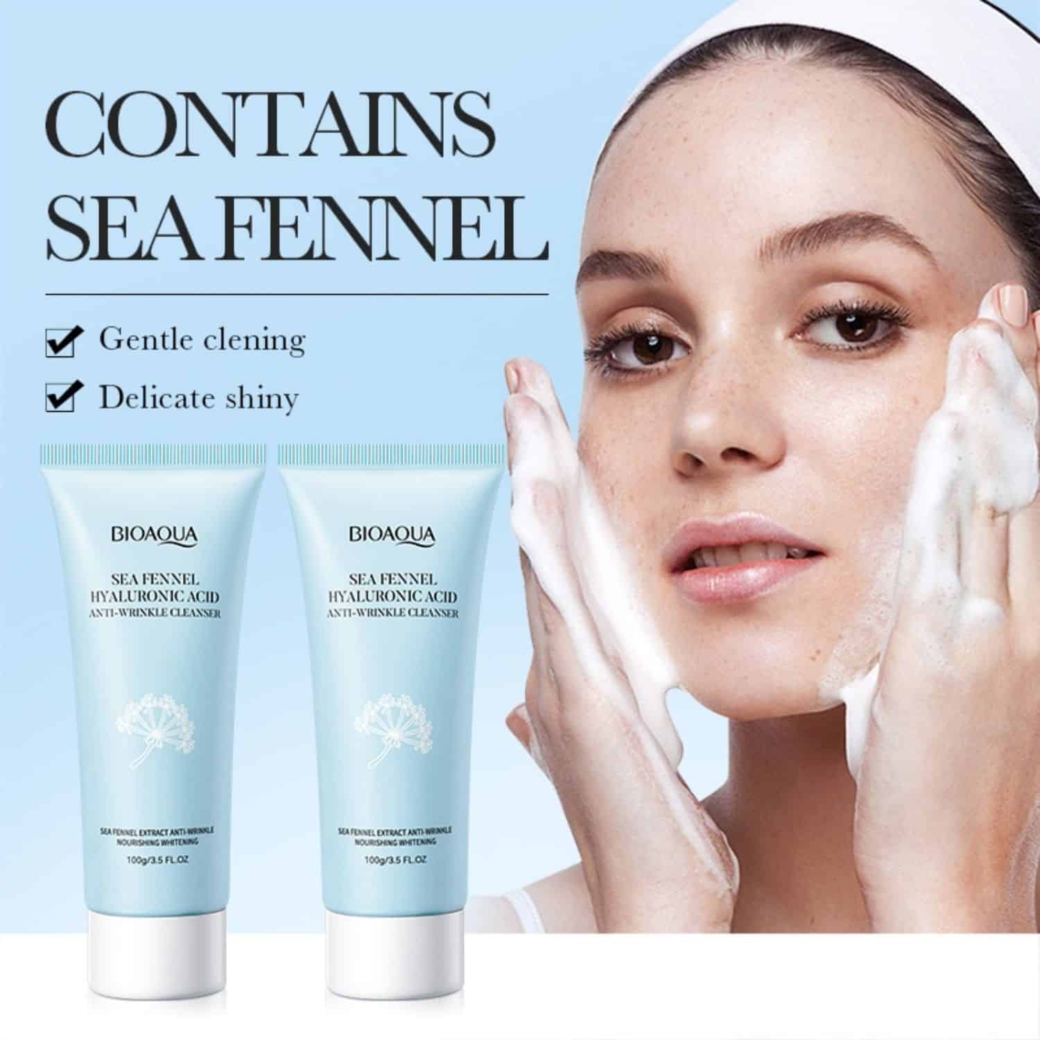 BIOAQUA Sea Fennel Hyaluronic acid Face wash Cleanser 100g | SHOPPE.LK