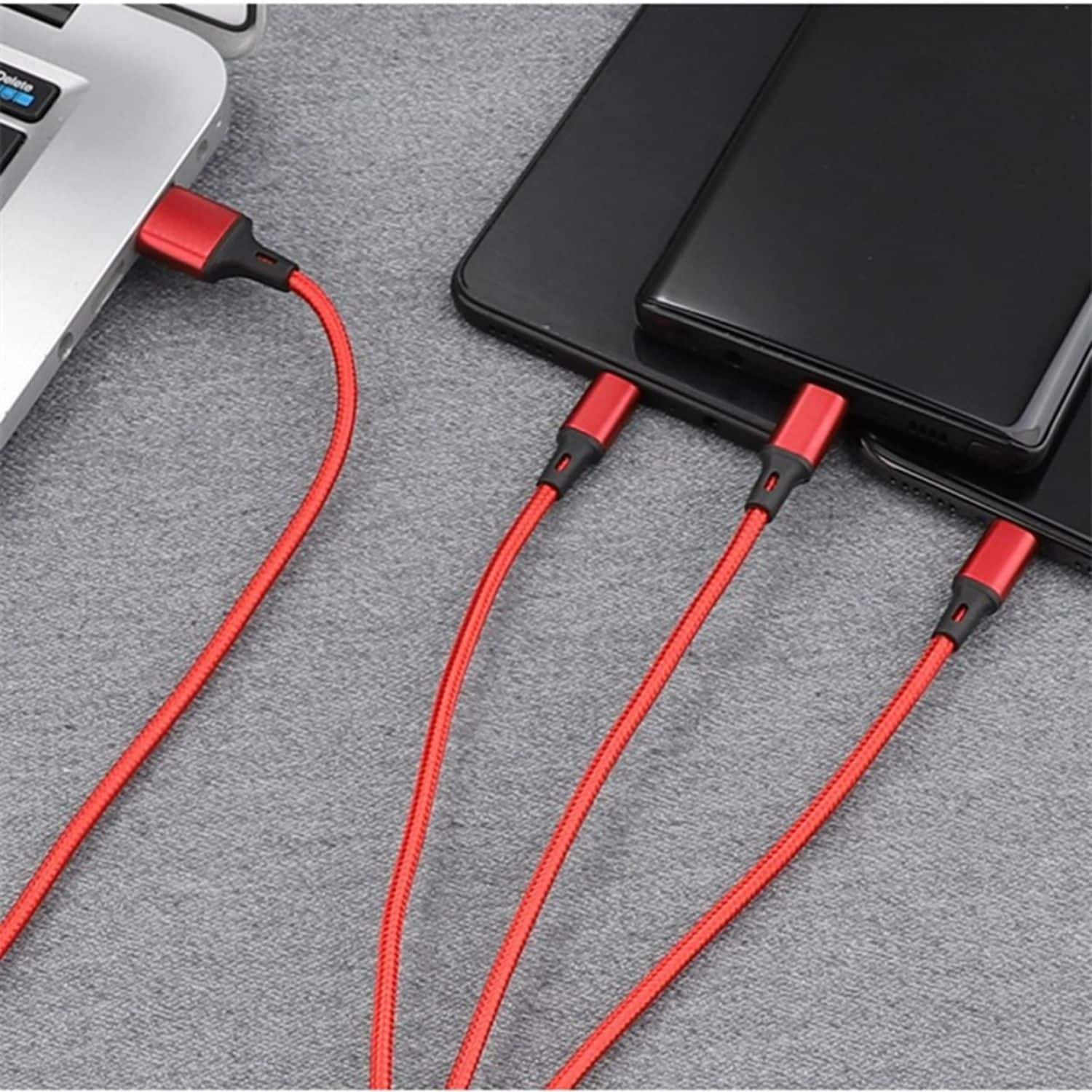 3 in 1 Charging Cable - Charge Multiple Devices Simultaneously | SHOPPE.LK