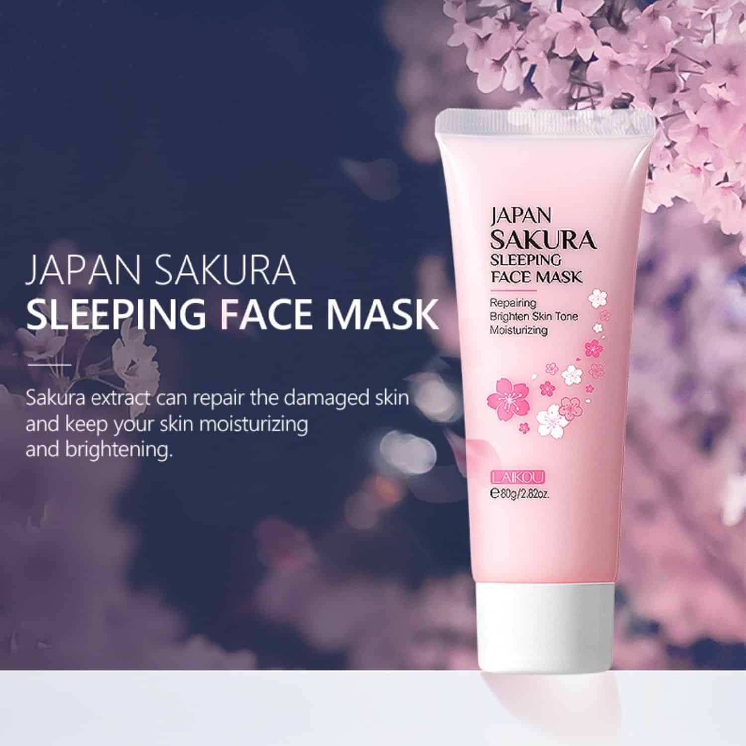 Nourishing LAIKOU Japan Sakura Sleeping Mask 80g | SHOPPE.LK