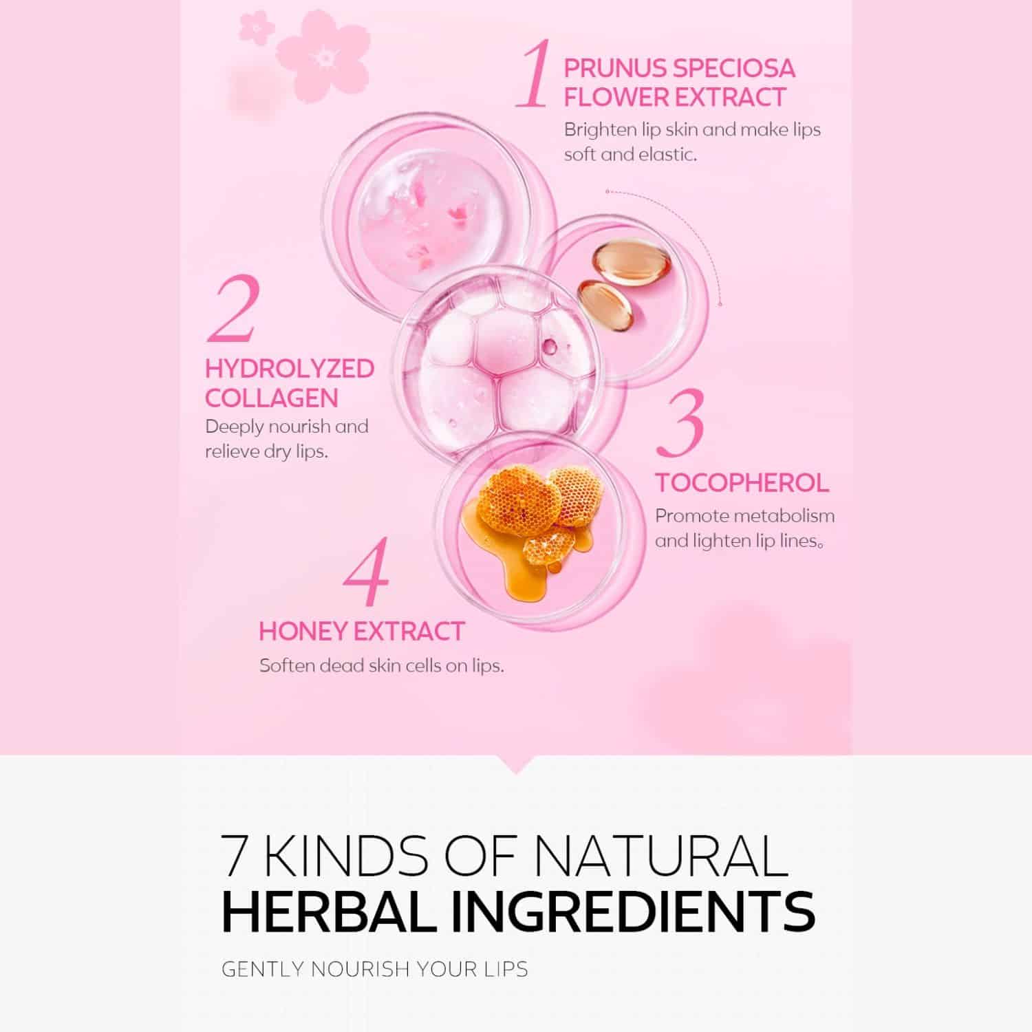 LAIKOU Japan Sakura Hydrating Collagen Lip Mask 5Pcs | SHOPPE.LK