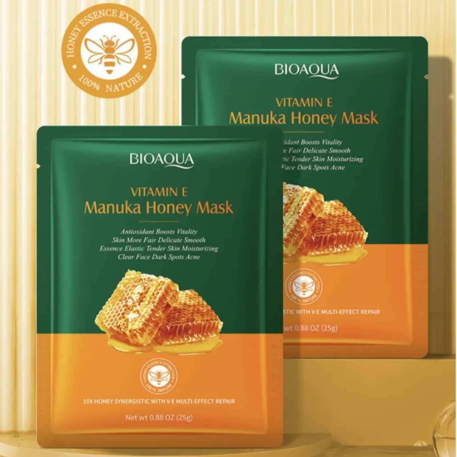 BIOAQUA Manuka Honey Facial Mask with Vitamin E - 5pcs | SHOPPE.LK