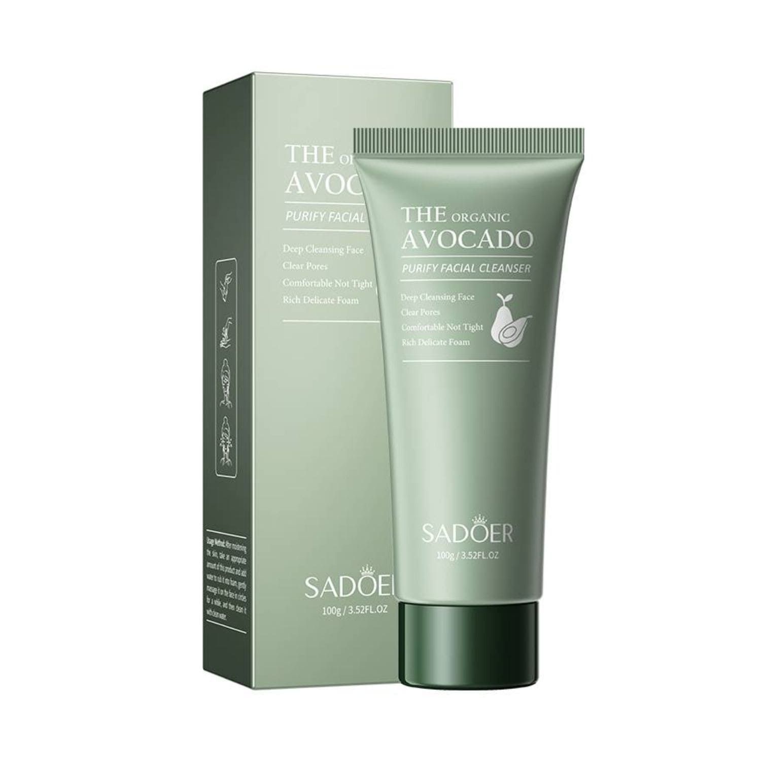 SADOER Organic Avocado Facial Cleanser for Hydrated Skin - 100g | SHOPPE.LK